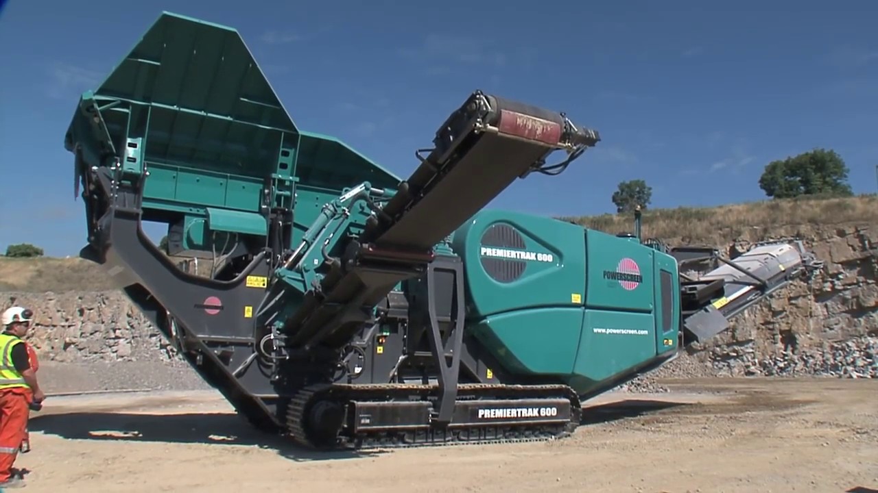 POWERSCREEN 이동식 크라샤 PREMIERTRAK 600 골재파쇄 - YouTube