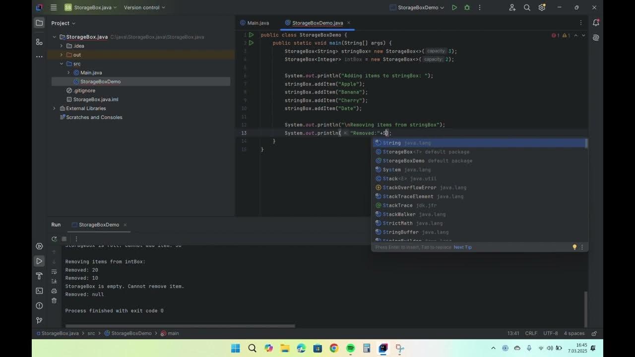 "Java Generic Class Tutorial: StorageBox with Add and Remove Methods" - YouTube
