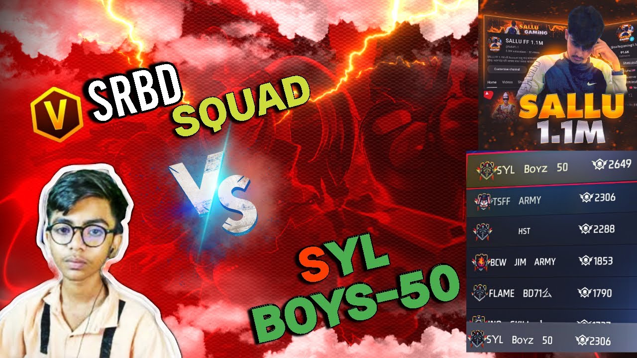V BADGE SRBD SQUAD VS SYL BOYS-50 X-RAY 007 FF #viralvideo #freefire # ...