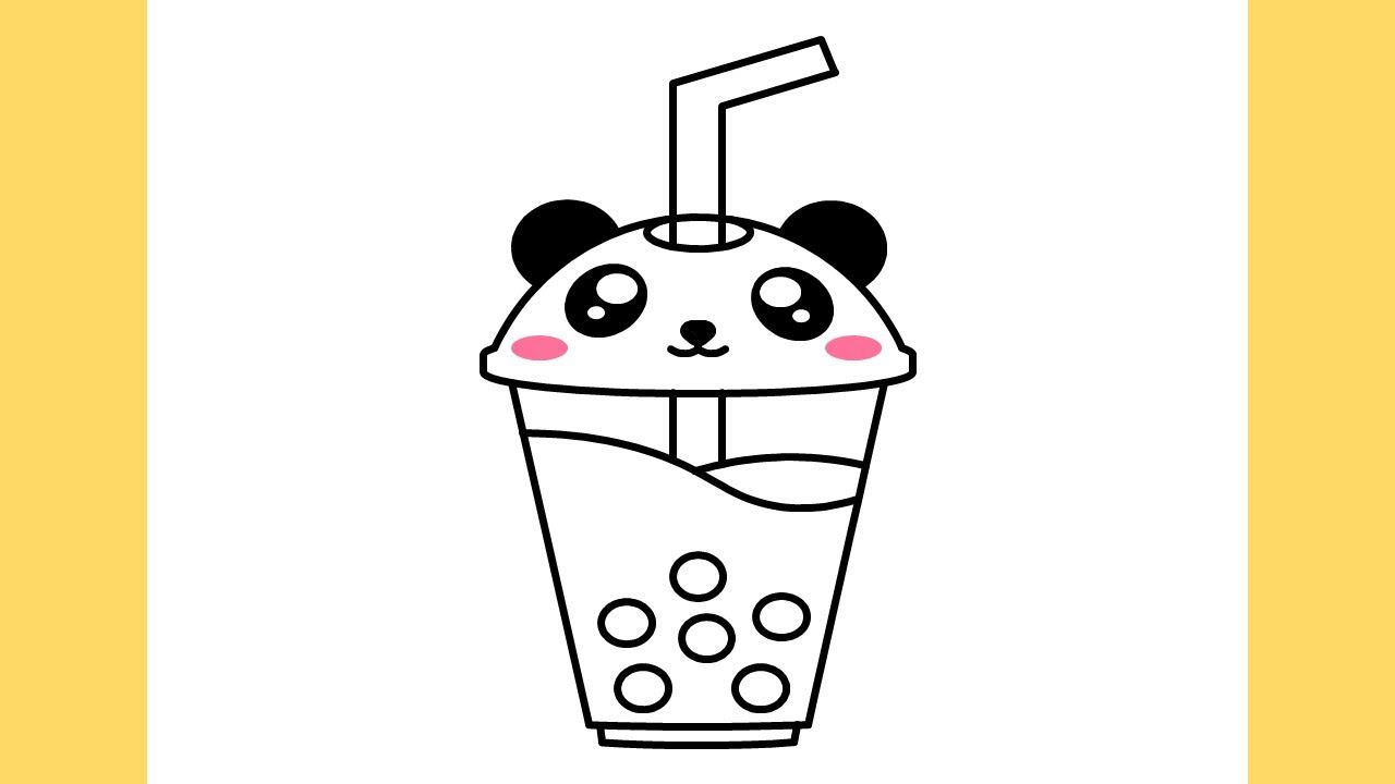 HOW TO DRAW A CUTE MILK TEA PANDA - YouTube