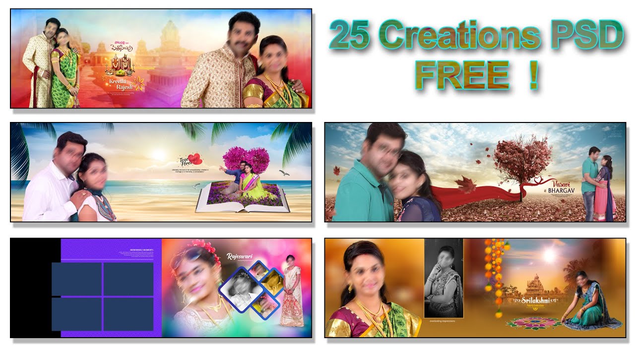 Latest Wedding Creations Free Download | 12x36 PSD | Part - 2 | Sudha ...