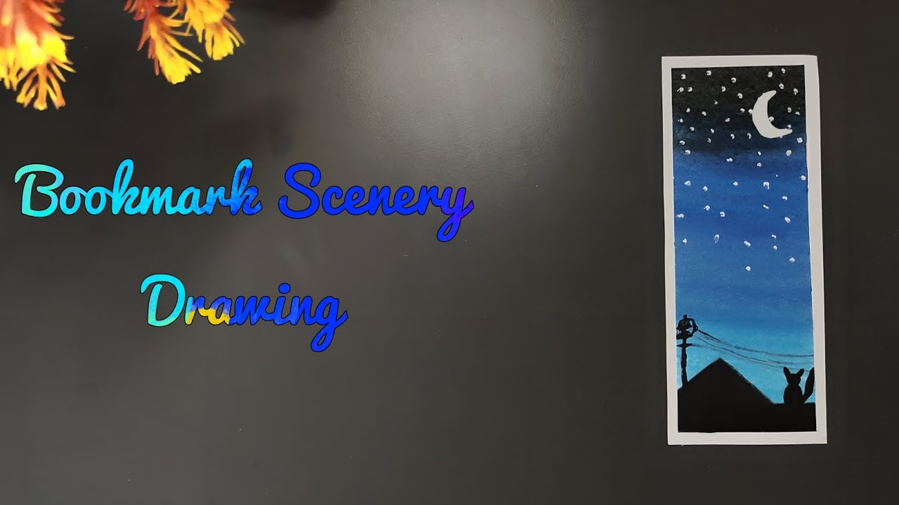 Easy bookmark night scenery drawing using oil pastel | #31 - YouTube