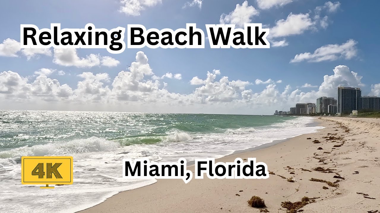 Relaxed Morning Beach Walk, Miami, Florida. Walk with me. - YouTube