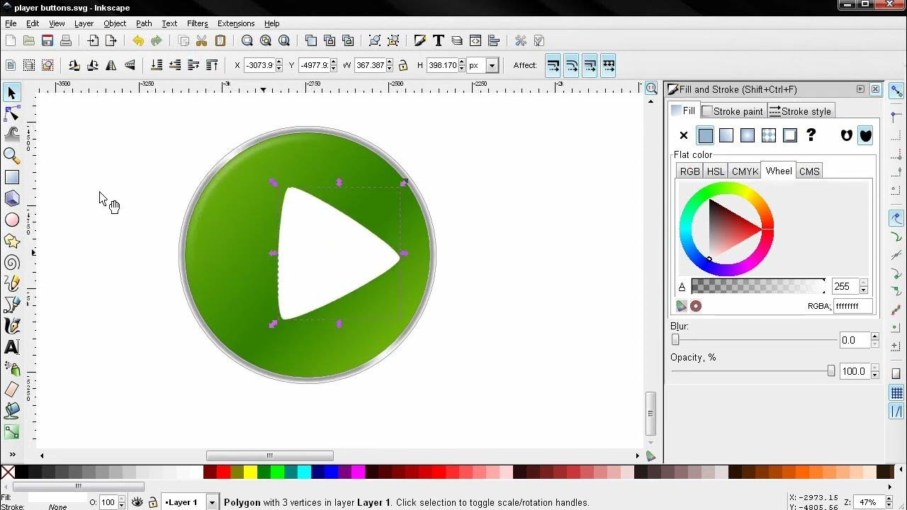 Player Buttons PART 2 - Inkscape Tutorial - YouTube