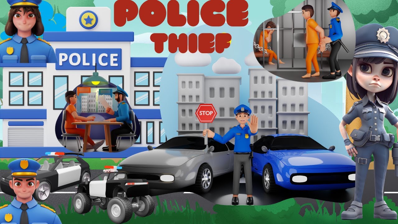 Action-Packed 3D Animated Cartoon: Police Chase Adventure Fearless Cop ...