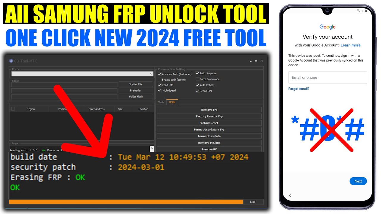 Samsung FRP Tool 2024 All Samsung FRP Bypass ADB Enable Fail - No *#0*# android 12 13 14 - YouTube