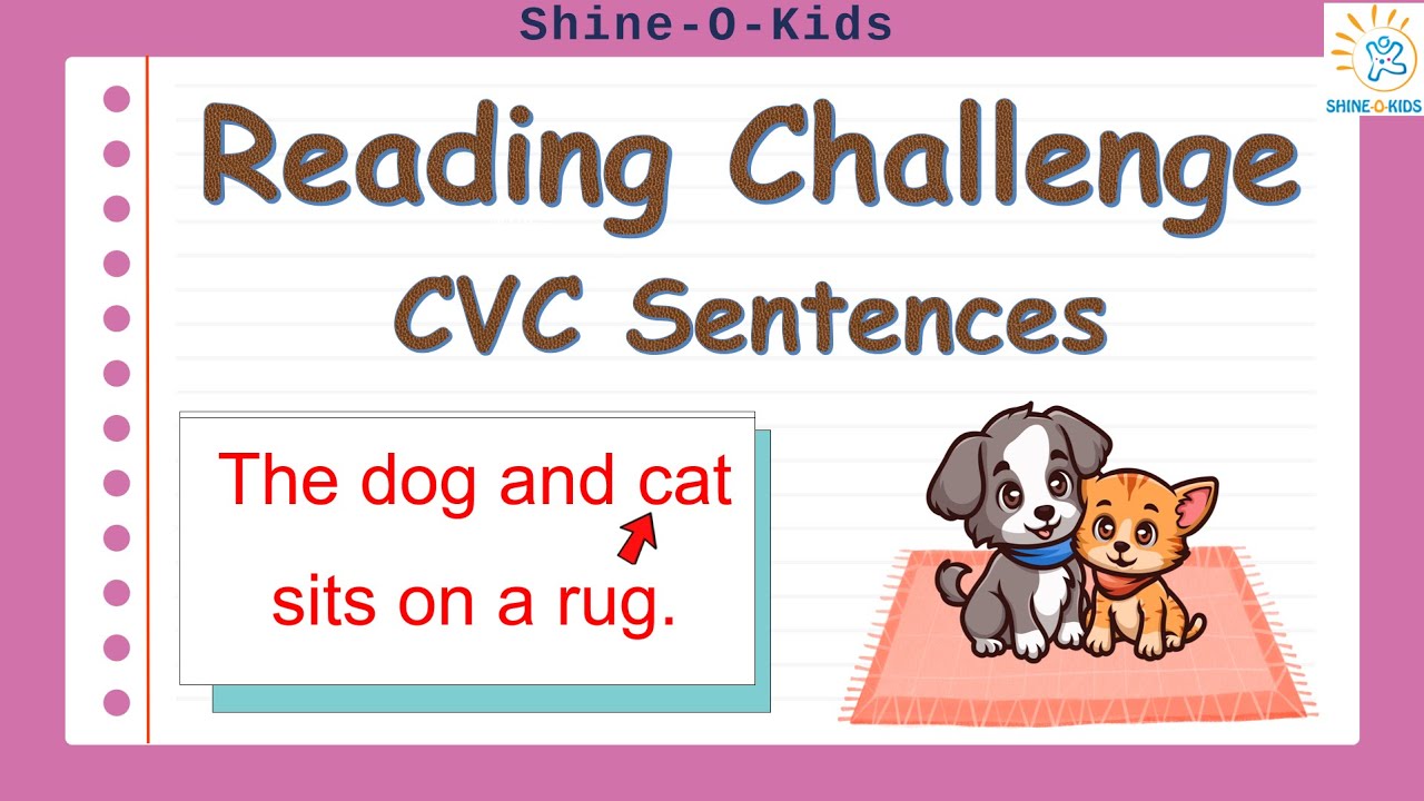 CVC Sentences Reading Challenge for kids | Boost Your Reading Skills ...