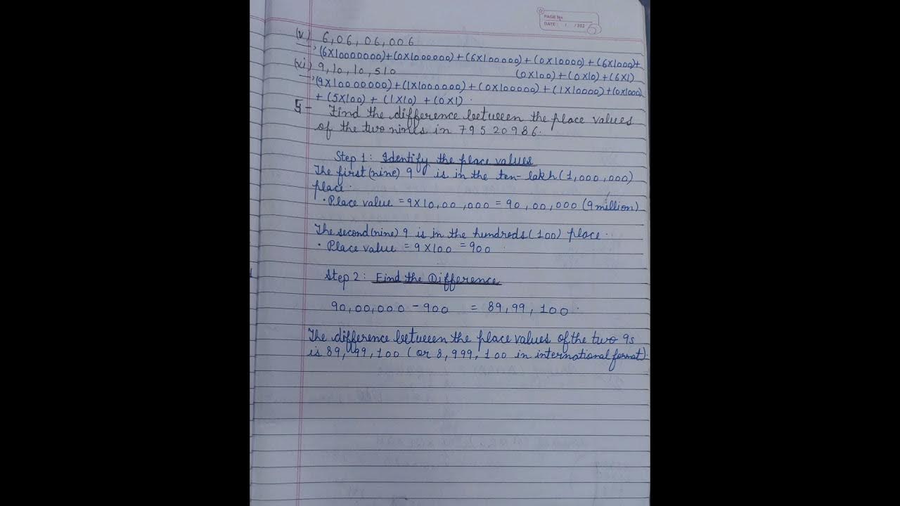 RS Aggarwal Class 6th Chapter 1 Number System - YouTube