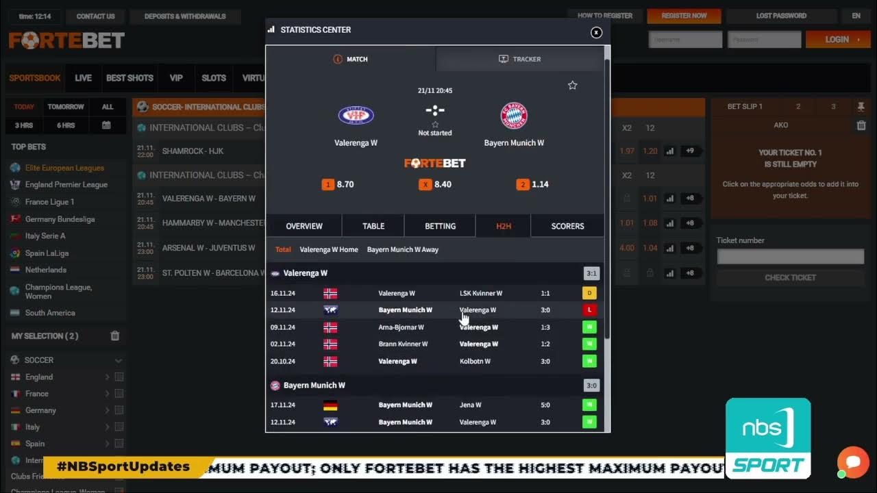 FORTEBET HOUR ON NBS SPORT TV 21/11/2024 - YouTube