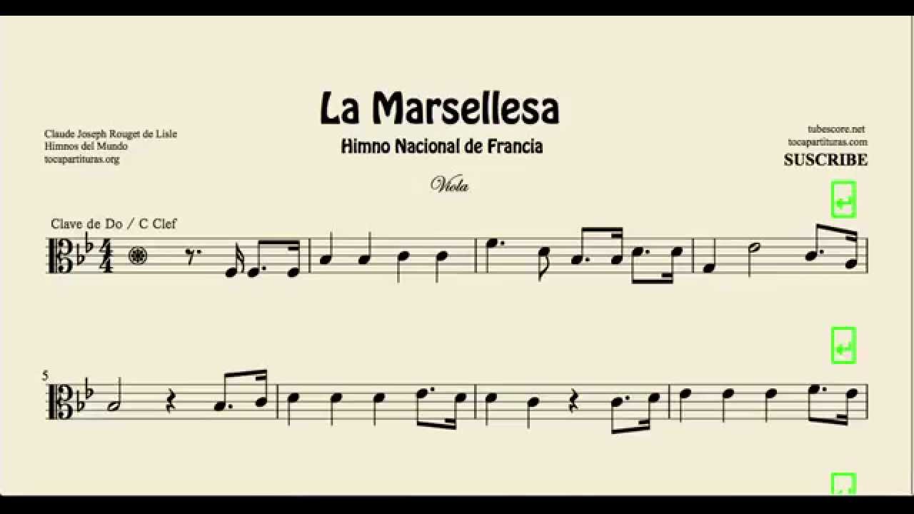 La Marsellesa Partitura de Viola Himno Nacional de Francia - YouTube