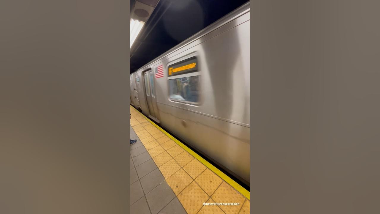 New York City Subway F Express train arriving Queens Plaza Station on IND Queens Blvd Line - YouTube