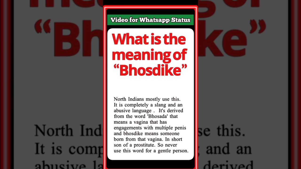 What Is The Meaning Of Bhosdike bhosdike YouTube What Is The Meaning Of Bhosdike bhosdike YouTube