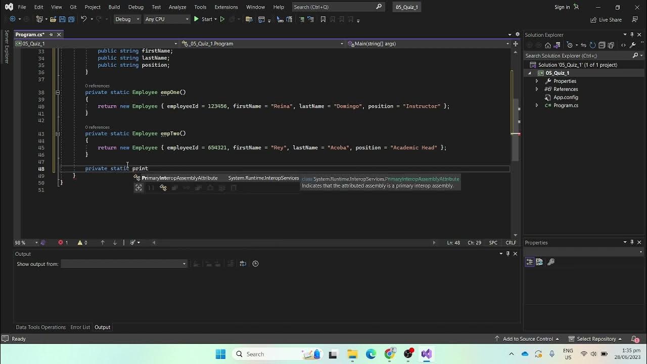 05 Quiz 1 Computer Programming 3 Answer - YouTube