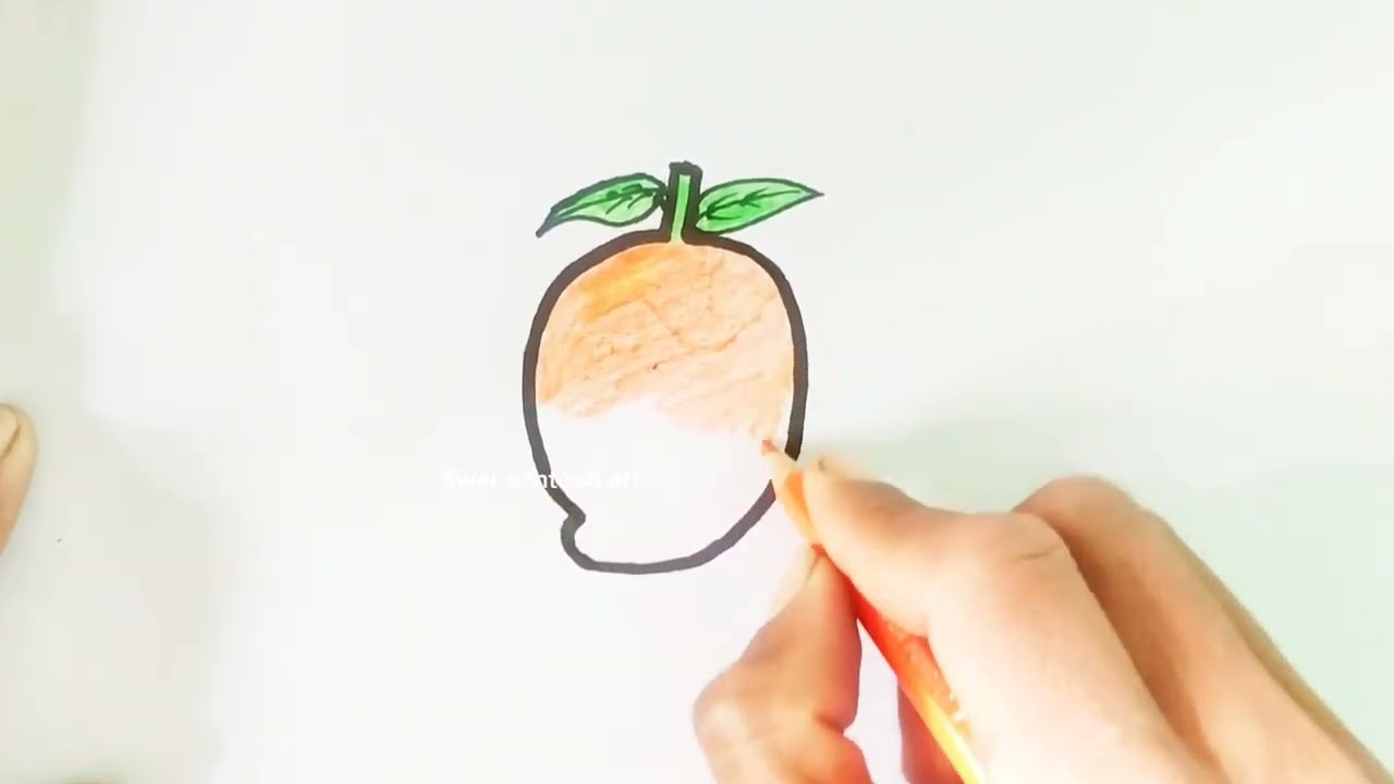 Mango Drawing easy | How to draw mango a fruit Drawing | Aam Ka drawing ...