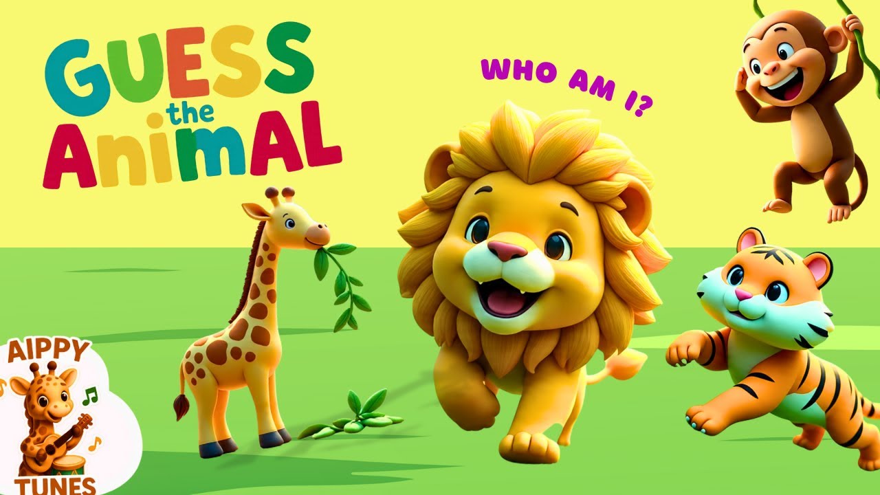 Wild Animal Riddle Song – Who Am I? 🦁🐒 Kids Song - YouTube