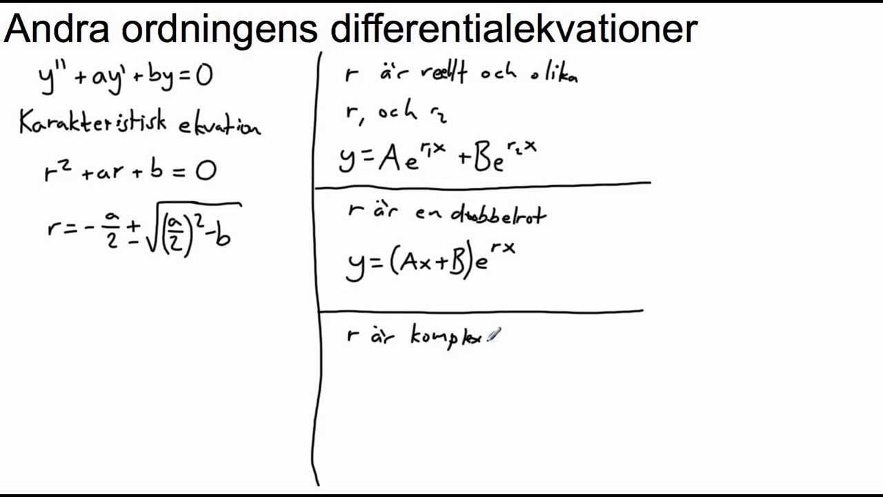 Differentialekvationer av andra ordningen - YouTube