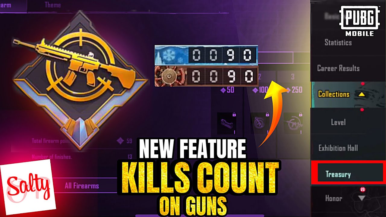 New Total Kill Counter On Guns 🔥 How To Get Count Feature In PUBGM 3.2 ...