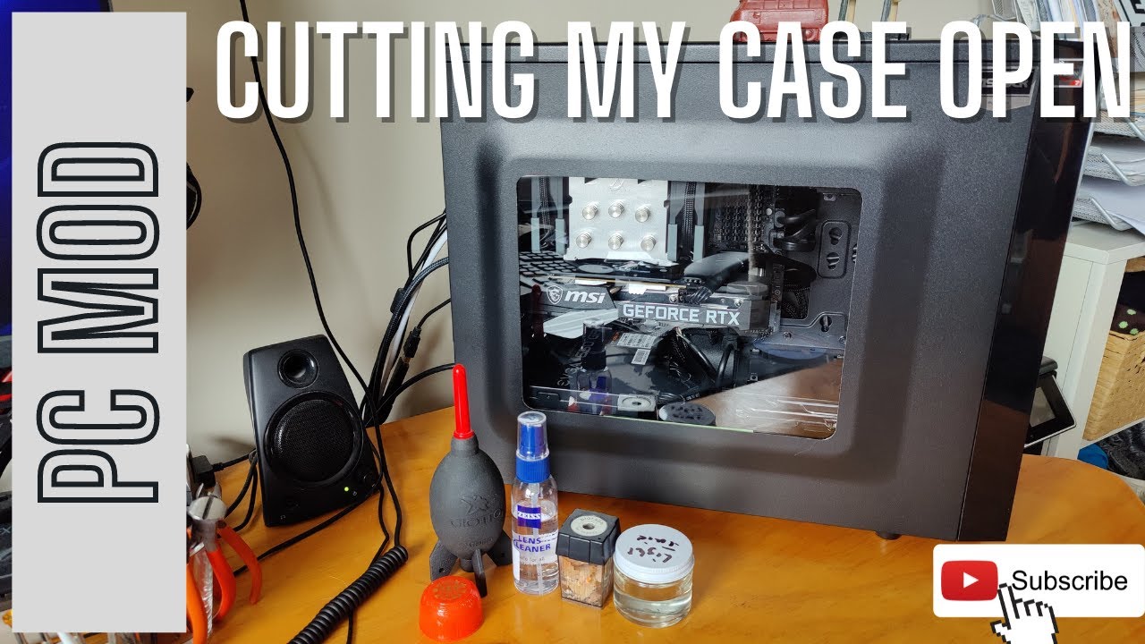 cutting my computer case open! - YouTube