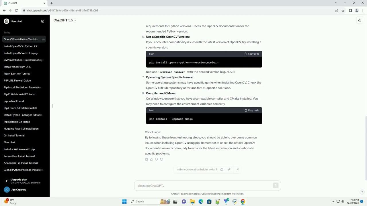 pip install opencv fails - YouTube