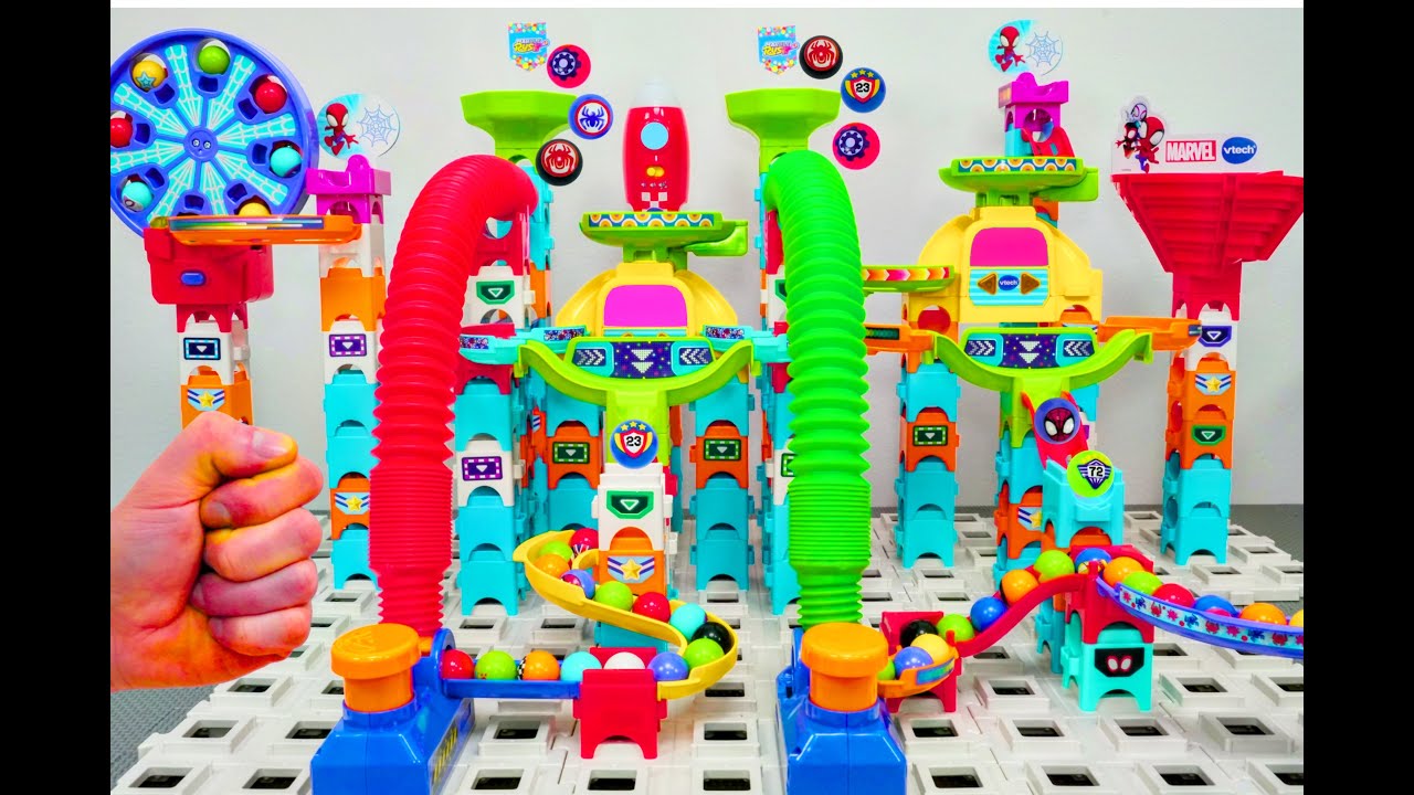 Wooden Course | Marvel Vtech Marble Run Race ASMR | Pop Tubes ...