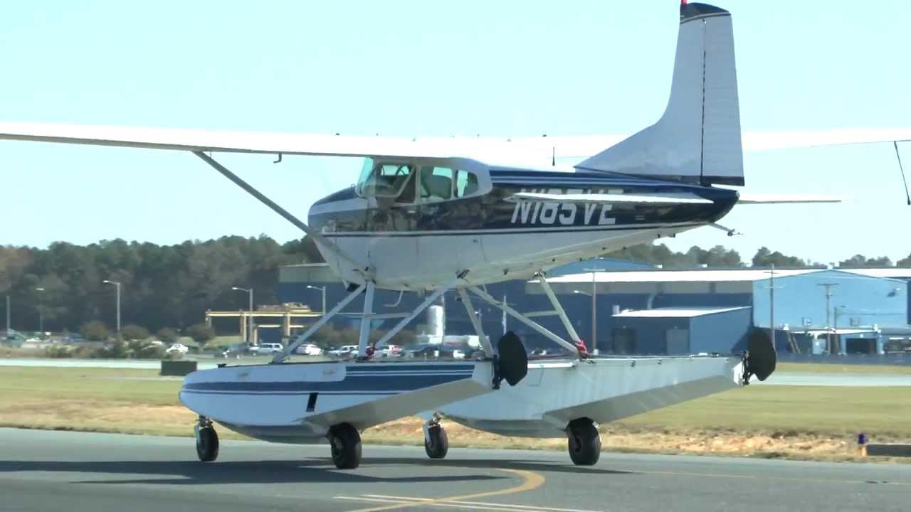 Cessna 185F, N185VE on floats departing KEQY on 11/3/12 - YouTube