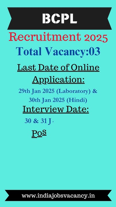 BCPL Officer Recruitment 2025 Notification Out – Apply Online Now ...