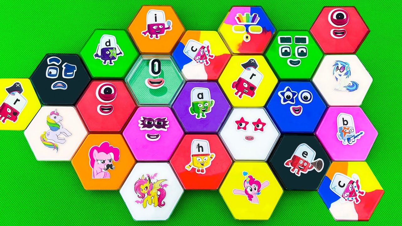 Looking Numberblocks, Alphablocks, Little Pony with CLAY in Hexagon ...