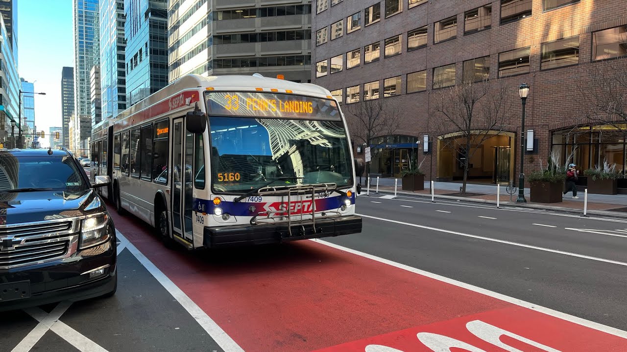 SEPTA: On Board 2014 Novabus LFS Artic Hybrid #7409 On Bus Route 33 To ...