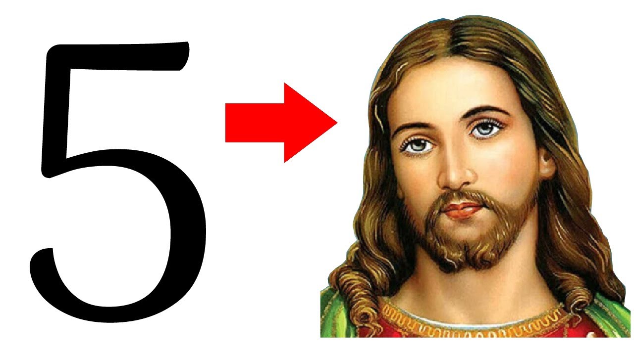 Lord Jesus christ drawing easy from number 5 - christmas drawing - how ...