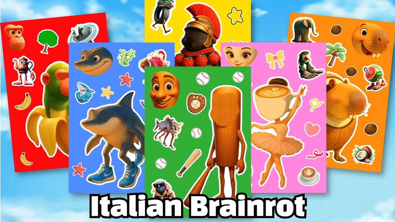 Italian Brainrot Sticker Book | 이탈리안 브레인롯 | Tung Tung Tung Sahur ...