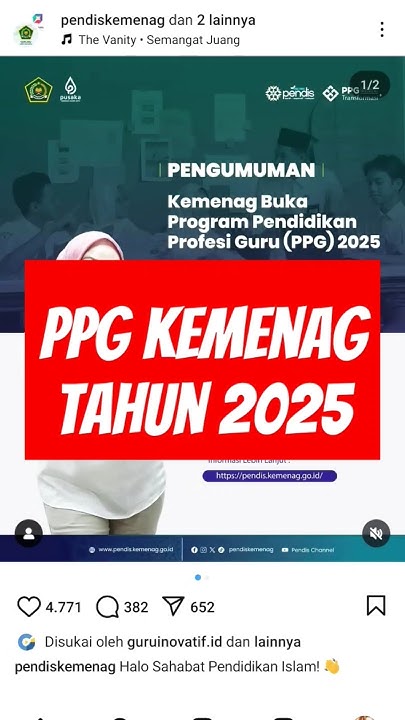 Pendidikan profesi guru PPG kemenag Kementerian Agama tahun 2025, sumber : IG pendiskemenag ...