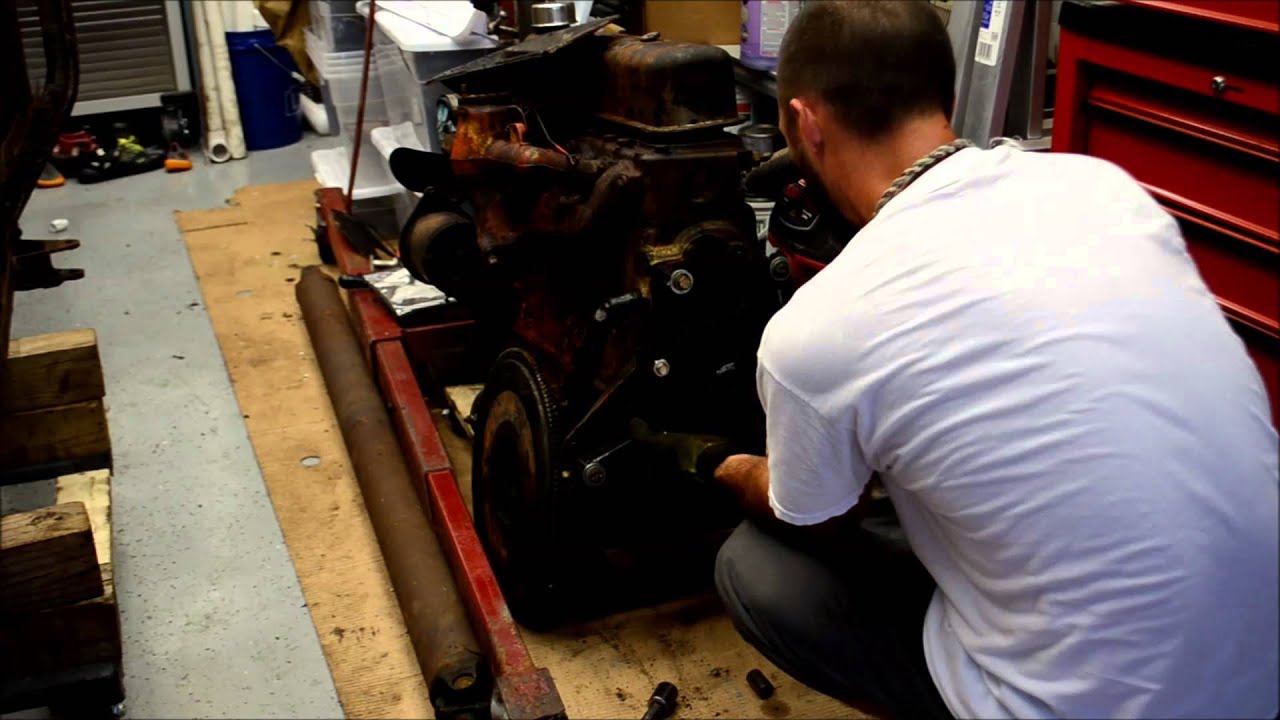 1955 Ford F100 Engine Stand Install 16x - YouTube