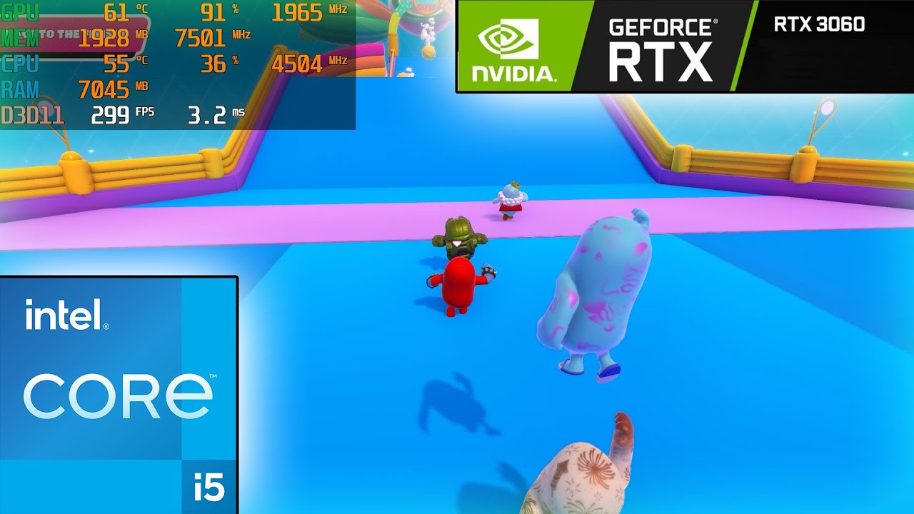 Fall Guys: RTX 3060 12GB + I5-10600k | Max Settings 1080p - YouTube