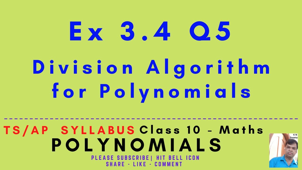 Exercise 3 4 Q 5 Division Algorithm For Polynomials Class 10 Maths exercise-3-4-q-5-division-algorithm-for-polynomials-class-10-maths