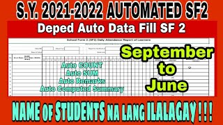 S Y 2024 2025 Deped Data Auto Fill School Form 2 Sf2 Summary Of ...