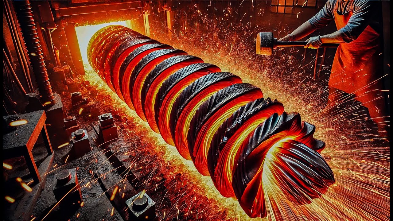 🇩🇪 Transforming a Massive Drill Blade into a Stunning German Flag Knife ...