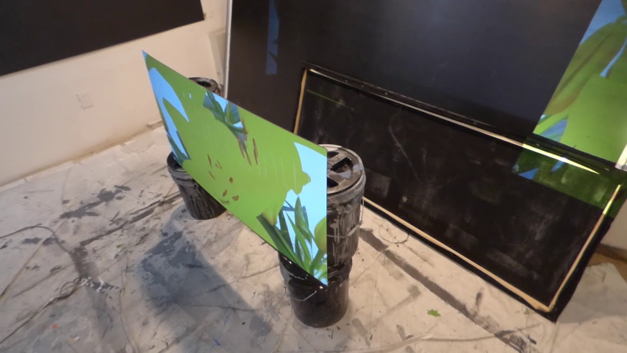 WHITE LEVEL DEMONSTRATION ON OUR NEW SPRAY ON BLACK PROJECTION SCREEN ...