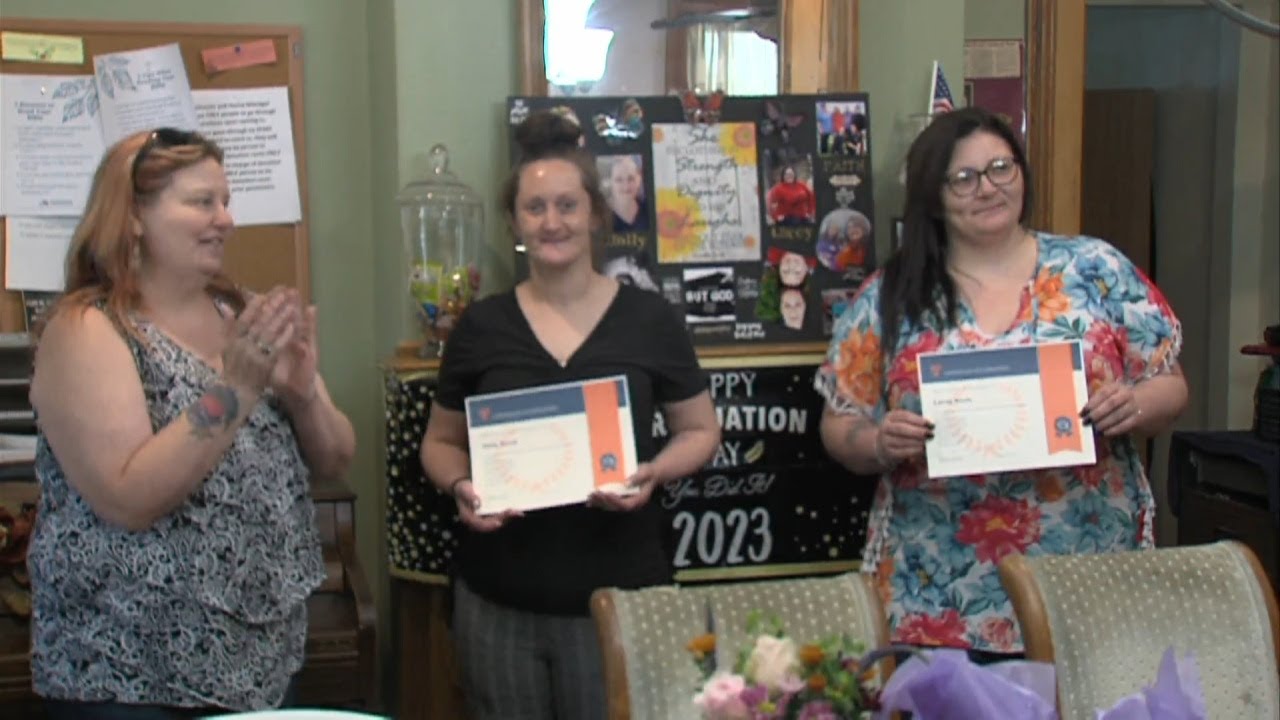 Two graduate from addiction recovery program in Sullivan - YouTube