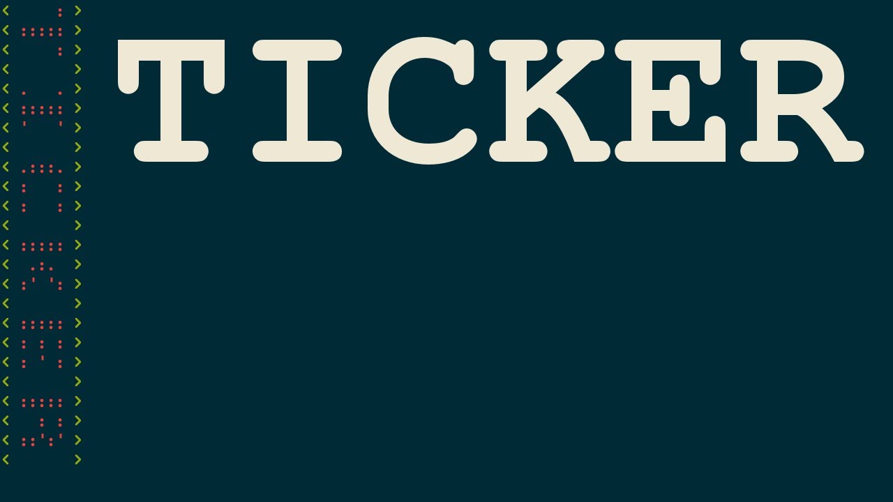 ticker, vertical "stock ticker" in terminal - YouTube