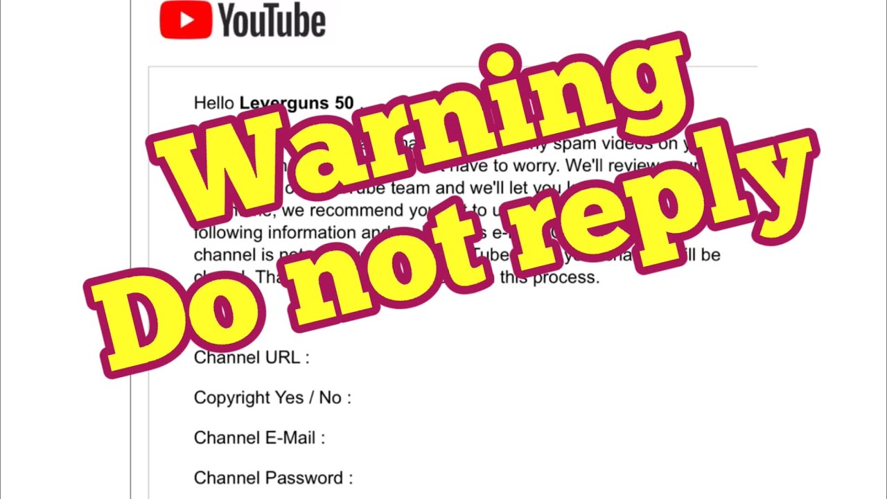 Scam on YouTube, fake emails from YouTube - YouTube