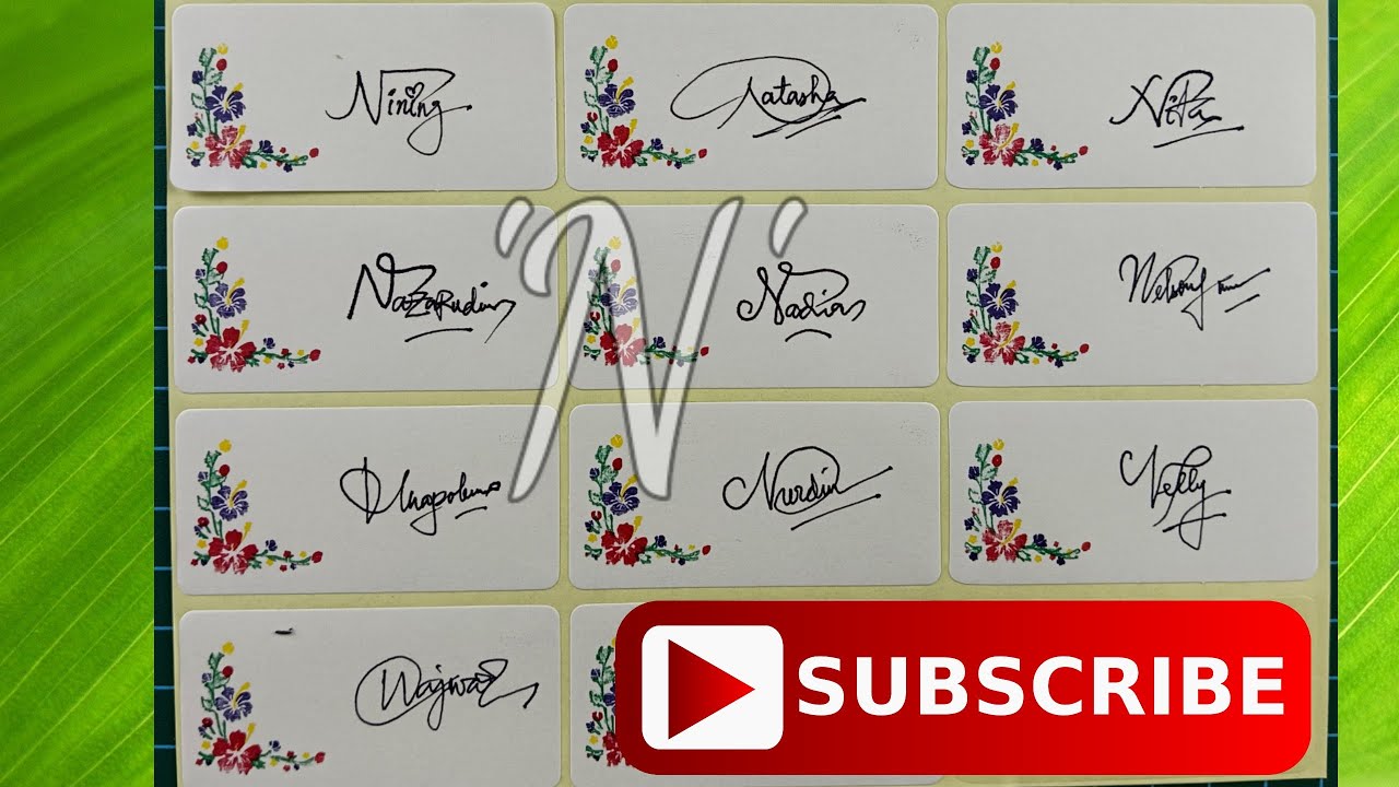 "N" Signature Style Tutorial~Inspirasi Tanda Tangan Huruf "N" - YouTube
