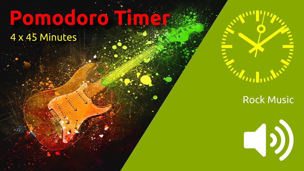 Pomodoro Timer 4 x 45min ~ Rock Music - YouTube