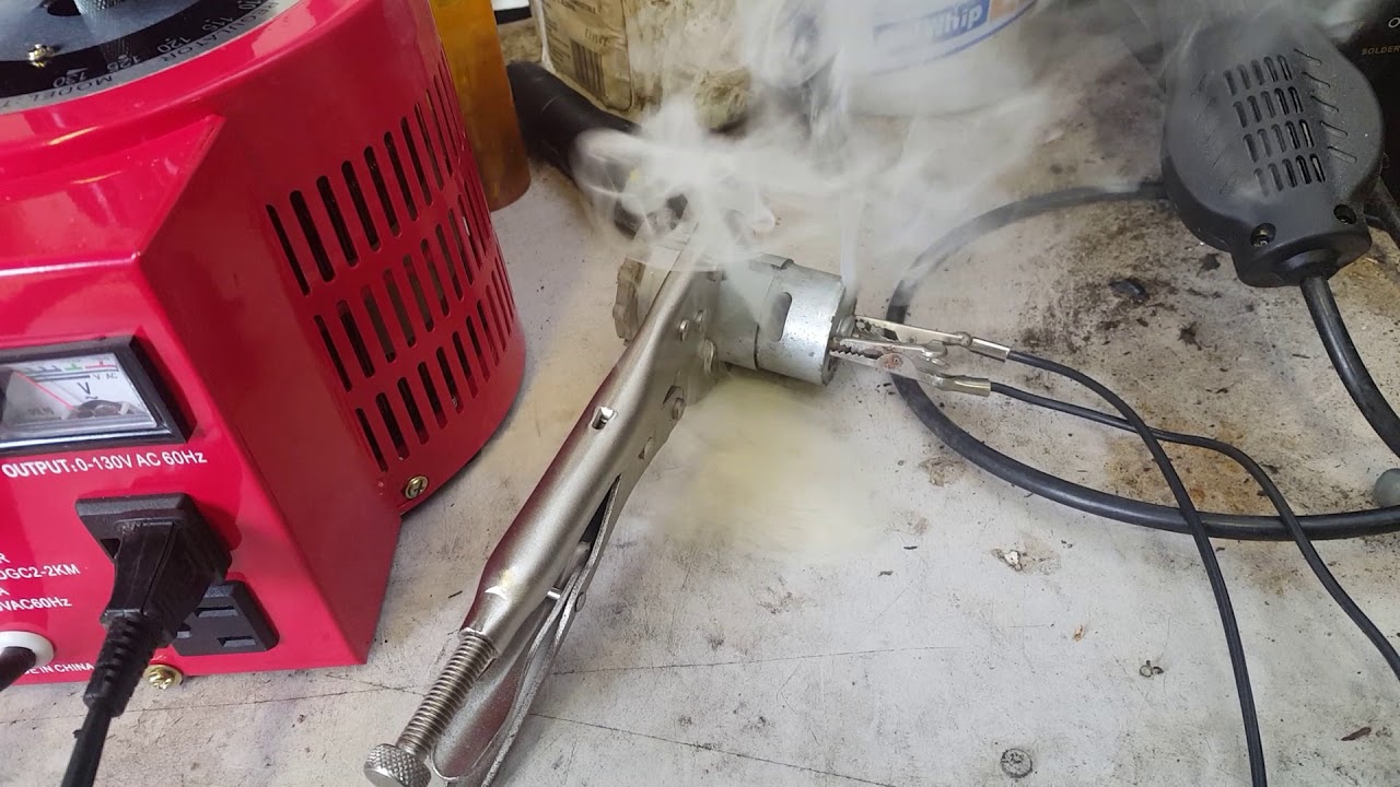 Electric motor blow with variac - YouTube