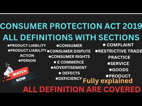 CONSUMER PROTECTION ACT ALL DEFINITION WITH SECTION | - YouTube