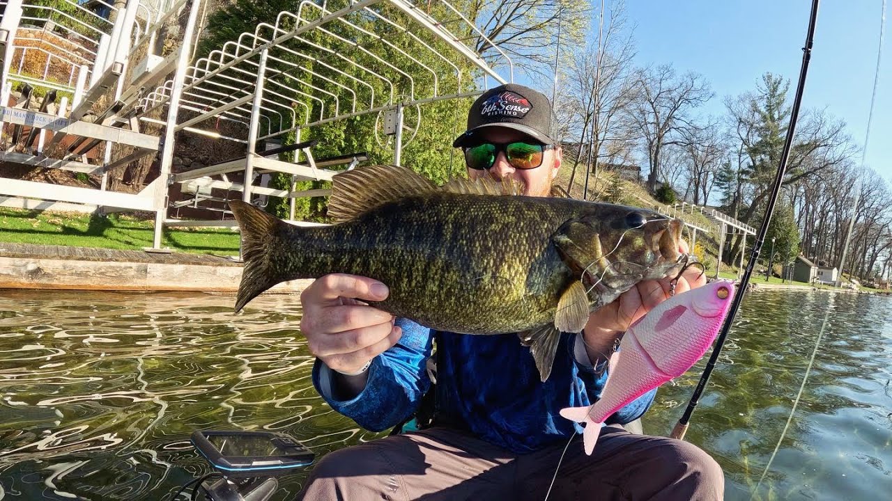 Early spring Michigan bass fishing crystal clear lake! - YouTube