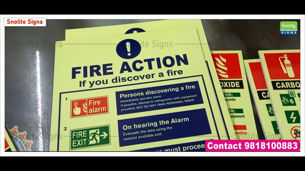 Glow in Dark signs, Glow in Dark Fire Safety Signs, Night Glow Fire ...