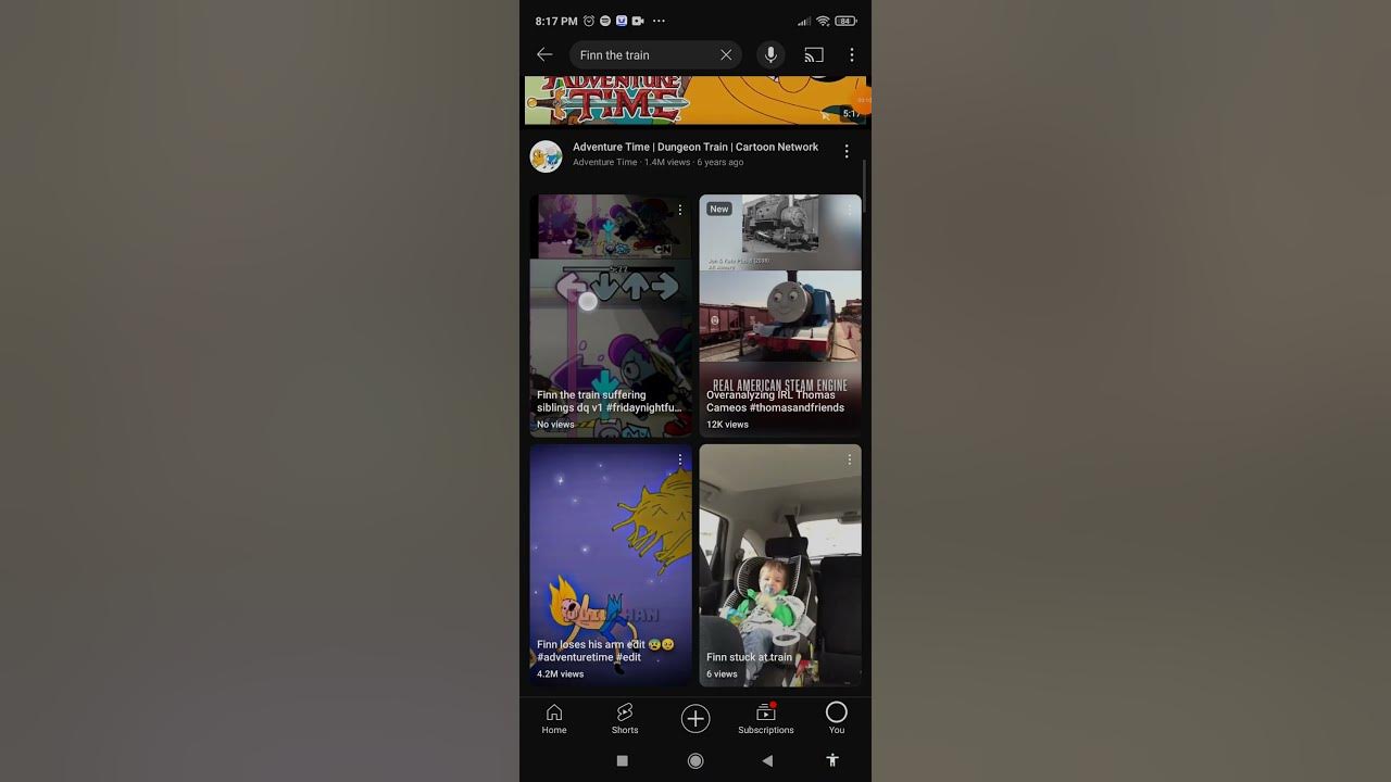 Searching on Youtube Finn the train #bruh #finnthetrain #myvideo - YouTube