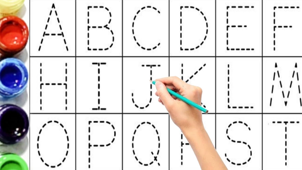 A to Z ,Alphabet ,Write along dotted lines,phonic song, ABCD - YouTube