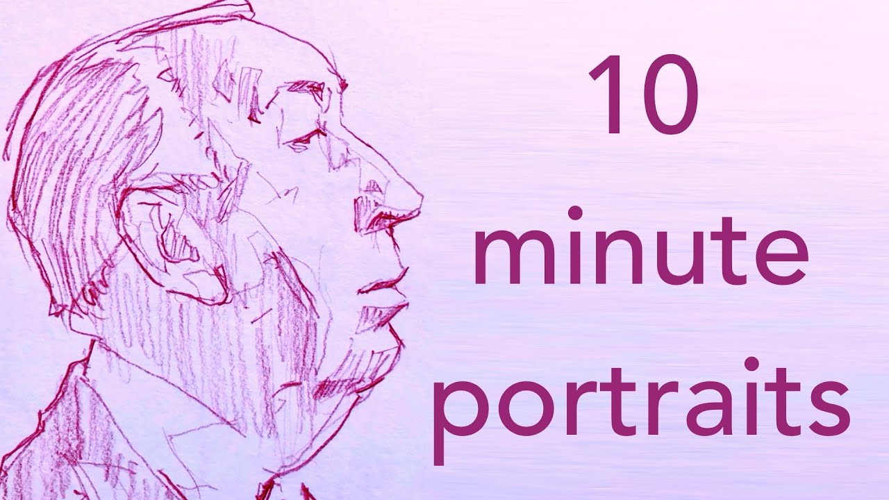 Draw with me! 10 minute portraits and a giveaway! - YouTube