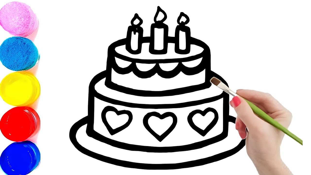 How to draw a cake step by step|| Birthday cake drawing easy || cake ...